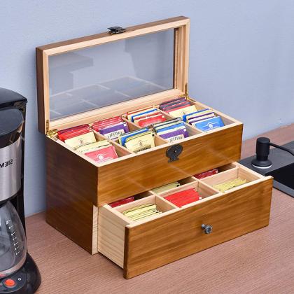Custom 2 Layers Wooden Tea Box Storage Cabinet,2 Layers Wooden Tea Box Storage Cabinet Manufacturers